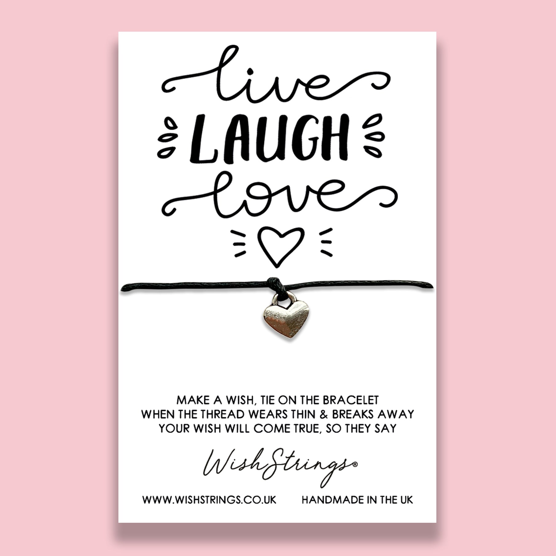Live, Laugh, Love - WishStrings Wish Bracelet | Token Gift, Positive